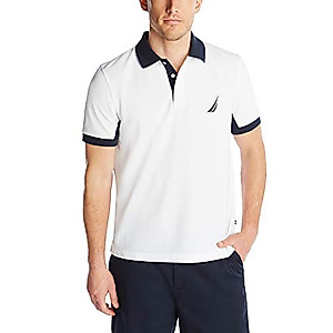 Nautica Men's Classic Fit Short Sleeve Performance Pique Polo Shirt, Bright White, 3X-Large