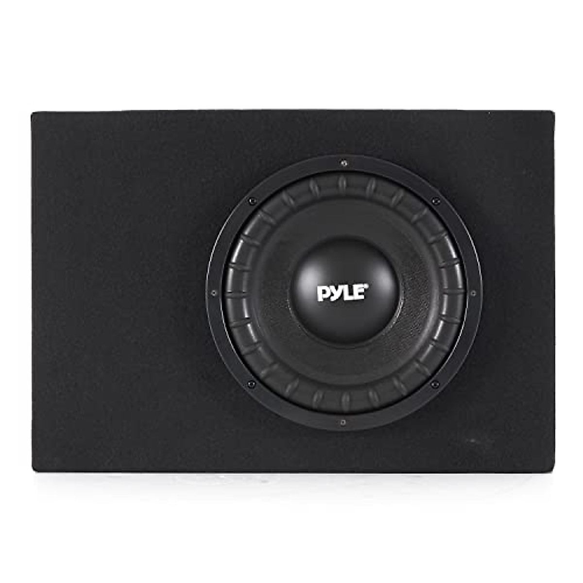 Pyle 10 Inch Subwoofer Box System - 500 Watts Powered Slim Bass with a Non-Pressed Paper Cone Perfect for Mount Car Truck Audio Subwoofer Enclosure, Rear Air Tight Seal Design