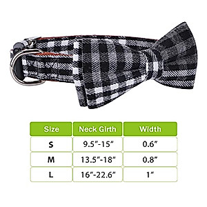 Faleela Soft &Comfy Bowtie Dog Collar,Detachable and Adjustable Bow Tie Collar,for Small Medium Large Pet (Small (Pack of 1), Black and Whit)
