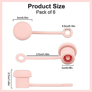 6 PCS Straw Covers Compatible with Stanley Tumbler Cups All OZ, Silicone Drinking Straw Cover Cap for Stanley Cup Accessories, Reusable Straw Protector for 6-10 mm Straw, Dust Proof Straw Topper