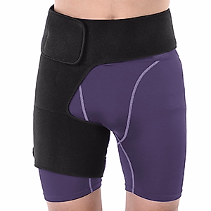 Adjustable Thigh Brace Support Hip Brace Muscle Strain Prevention Belt Sports Protector Stabilizer for Groin Hip Flexor Arthritis Bursitis Sciatic Nerve pain for Men Women
