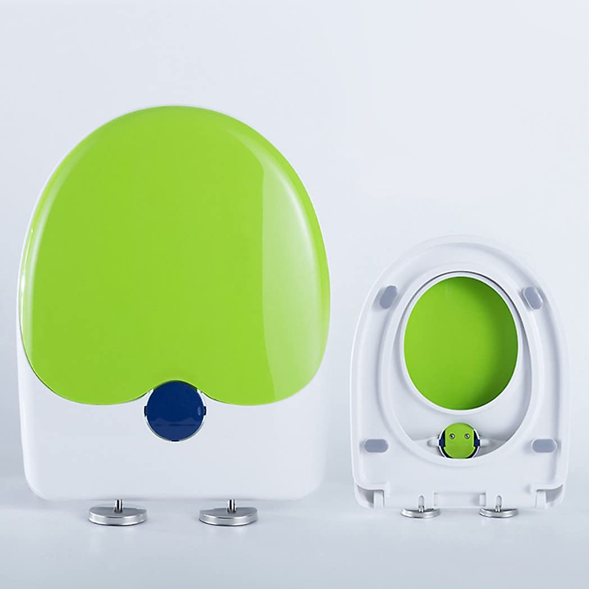 D-Shaped Toilet Seat, Built in Potty Training Toilet Seat, Toddler Toilet Seat Slow Close, Fits Both Adult And Child, PP Material,Green