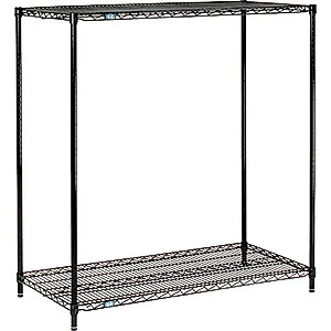 Nexel Black Epoxy, 2 Tier, Wire Shelving Starter Unit, 36"W x 24"D x 34"H