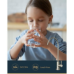 FORIOUS Water Filter Faucet, Drinking Water Faucet Fits Most Reverse Osmosis and Water Filtration System for Kitchen Bar Sink, Lead-Free Stainless Steel Reverse Osmosis Faucet, Non-Air Gap RO Faucet