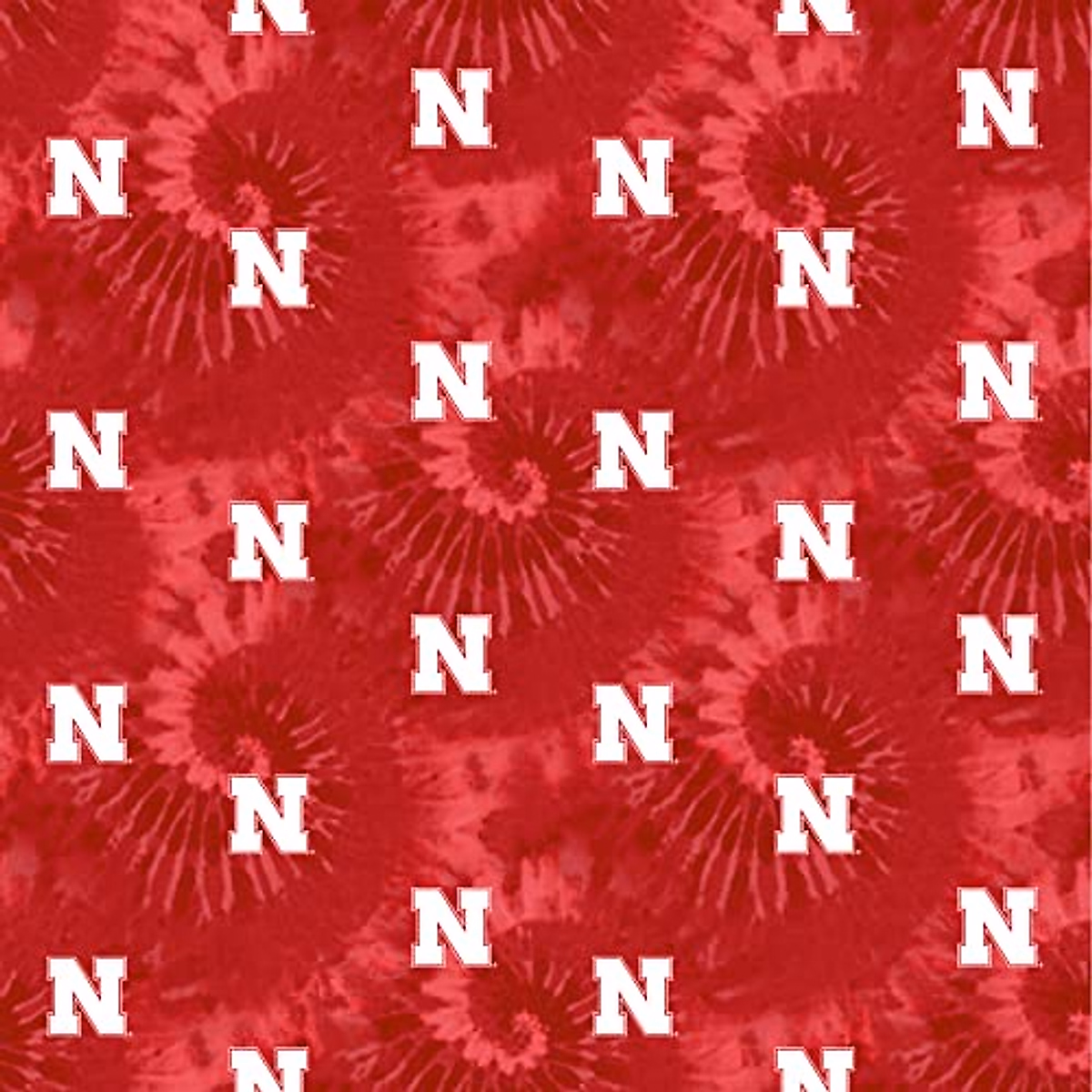 SYKEL ENTRPRISES University of Nebraska Cotton Fabric by Sykel-Licensed Nebraska Cornhuskers Tye Dye Cotton Fabric