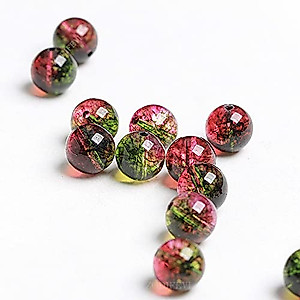 ZODIFEVI 8MM Genuine Watermelon Tourmaline Gemstone Beads Stretchy Bracelet 7.5'' (Watermelon Tourmaline, Medium)