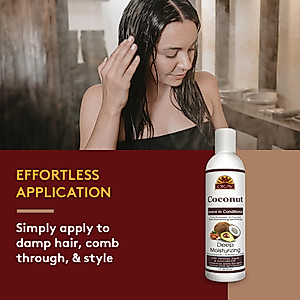 OKAY Coconut Leave In Conditioner - Hair Moisturizer for Women and Men, Contains Castor Seed Oil, Natural Hair Product for Hair Growth, Curly Hair Grease for Smooth, Moisturized Hair - 8 Oz