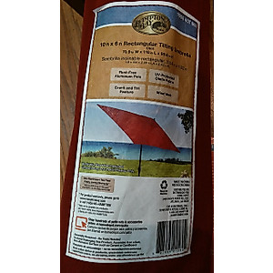 Hampton Bay 10 ft. x 6 ft. Aluminum Patio Umbrella with Push-Button Tilt (Chili)