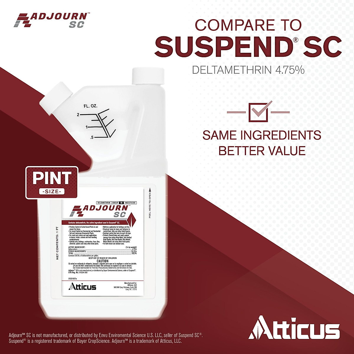 Adjourn SC (16 Ounce) Insecticide Concentrate - Compare to Suspend SC - Deltamethrin 4.75%