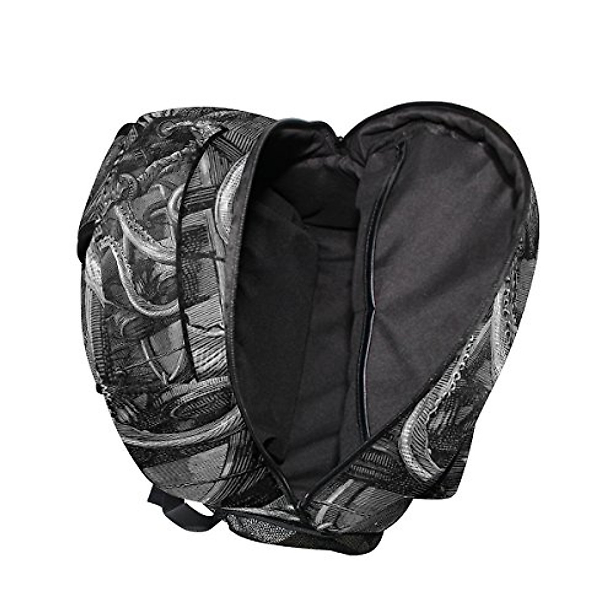 ZZKKO Sea Monster Kraken Black and White Boys Girls School Computer Backpacks Book Bag Travel Hiking Camping Daypack