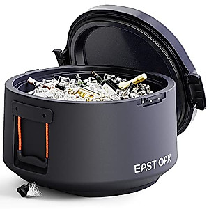 East Oak Cooler, 25 Qt Ice Chest, 28 Cans Portable Cooler with Removable Lid, Outdoor Cooler with Draining, Insulated Rotomolded Cooler,  Ice Cooler, Sealed Ice Chest for Camping, Picnic