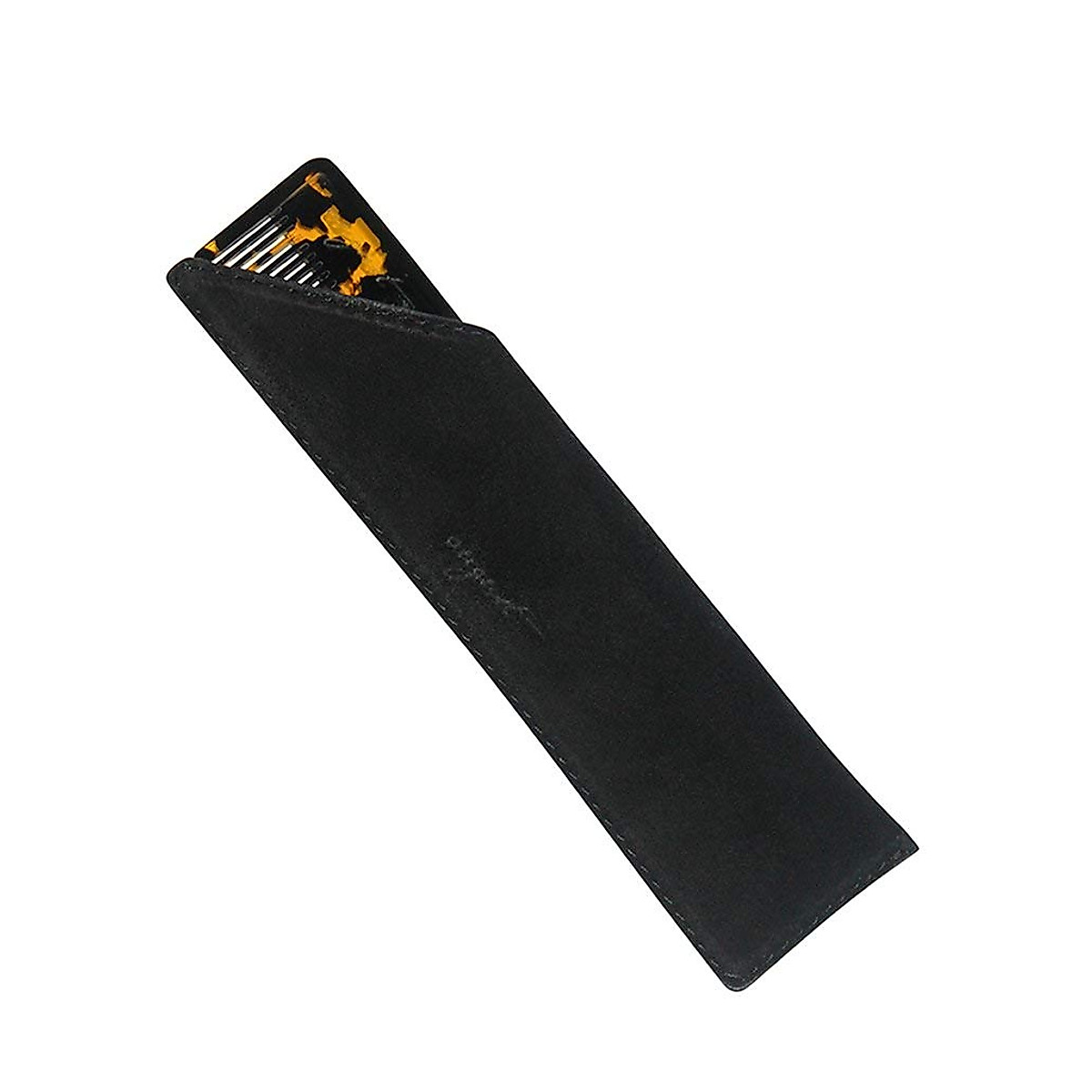 AUGUST GROOMING Vanity Comb in Canary with Black Suede case