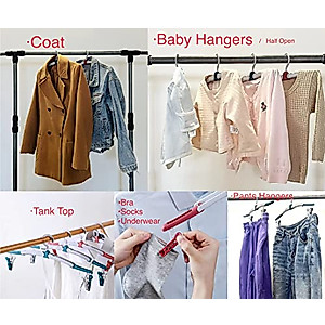 12 PCS Foldable Travel Hangers|Baby Hangers with Clips|Pants Hangers|Space Saving|rv Accessories|Camping