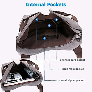 DOURR Hobo Handbags, Canvas Crossbody Bags for women Fashion Crossover Purse Cotton Shoulder Bag (Gray-01)