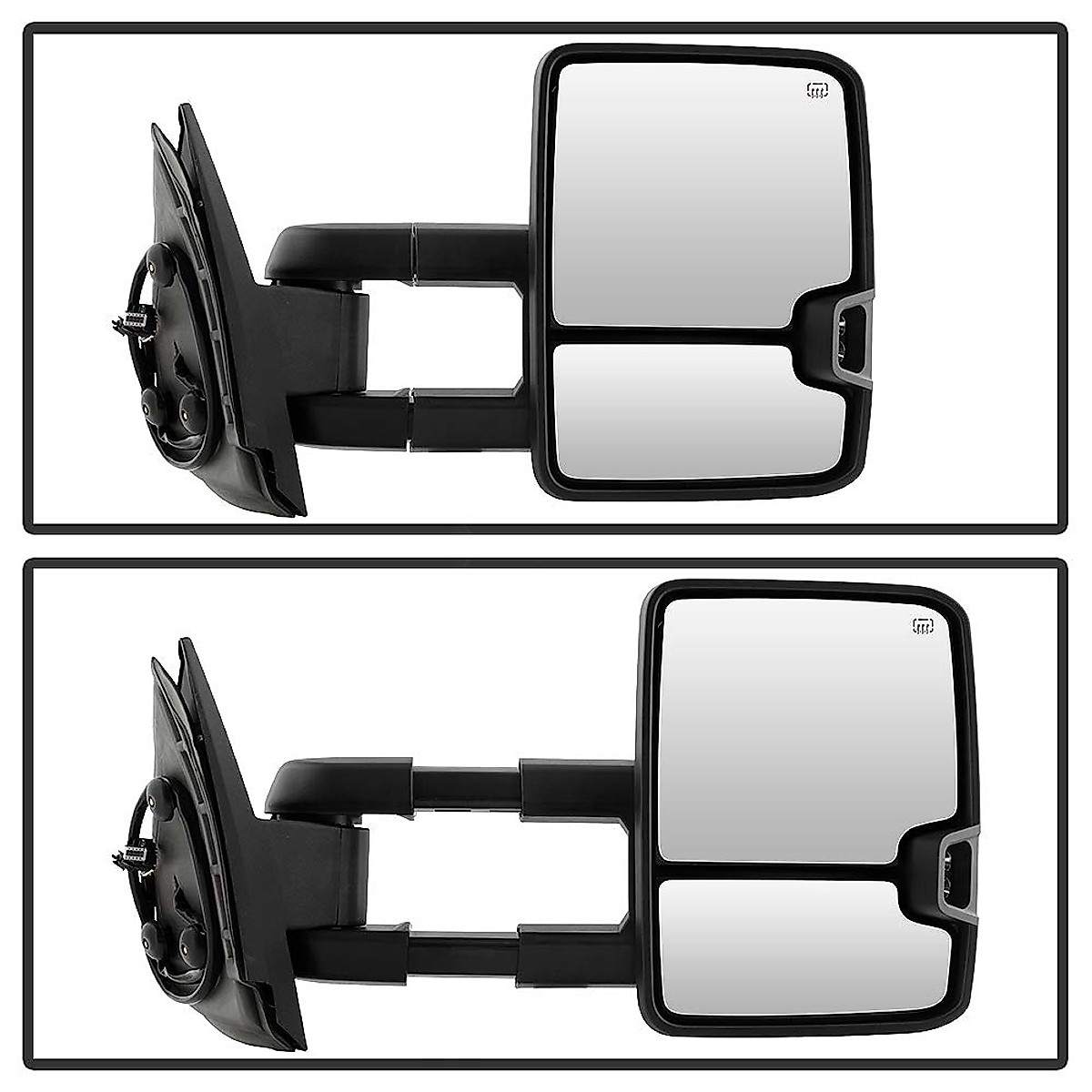 ACANII - [2015 Style] Telescoping Towing Power Heat Smoke LED Signal Side Mirrors Left+Right For 07-13 Silverado Sierra