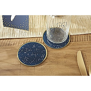 Kate Aspen Under the Stars Coaster Set, Navy/Gold/White