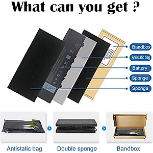 38Wh F62GO F62G0 Battery Compatible with Dell Inspiron 13 7000 7373 7386 2-in-1 7370 7380 5370 P83G P87G P91G P83G001 P83G002 P91G001 P87G001 Vostro 13 5370 Series 39DY5 039DY5 RPJC3 0RPJC3 11.4V