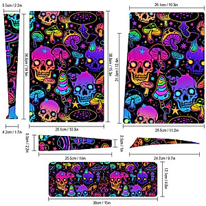 AoHanan Mushrooms and Skulls 5 Skin Controller Accessories Cover Skins Anime Vinyl Cover Sticker Full Set for 5 Disc Edition