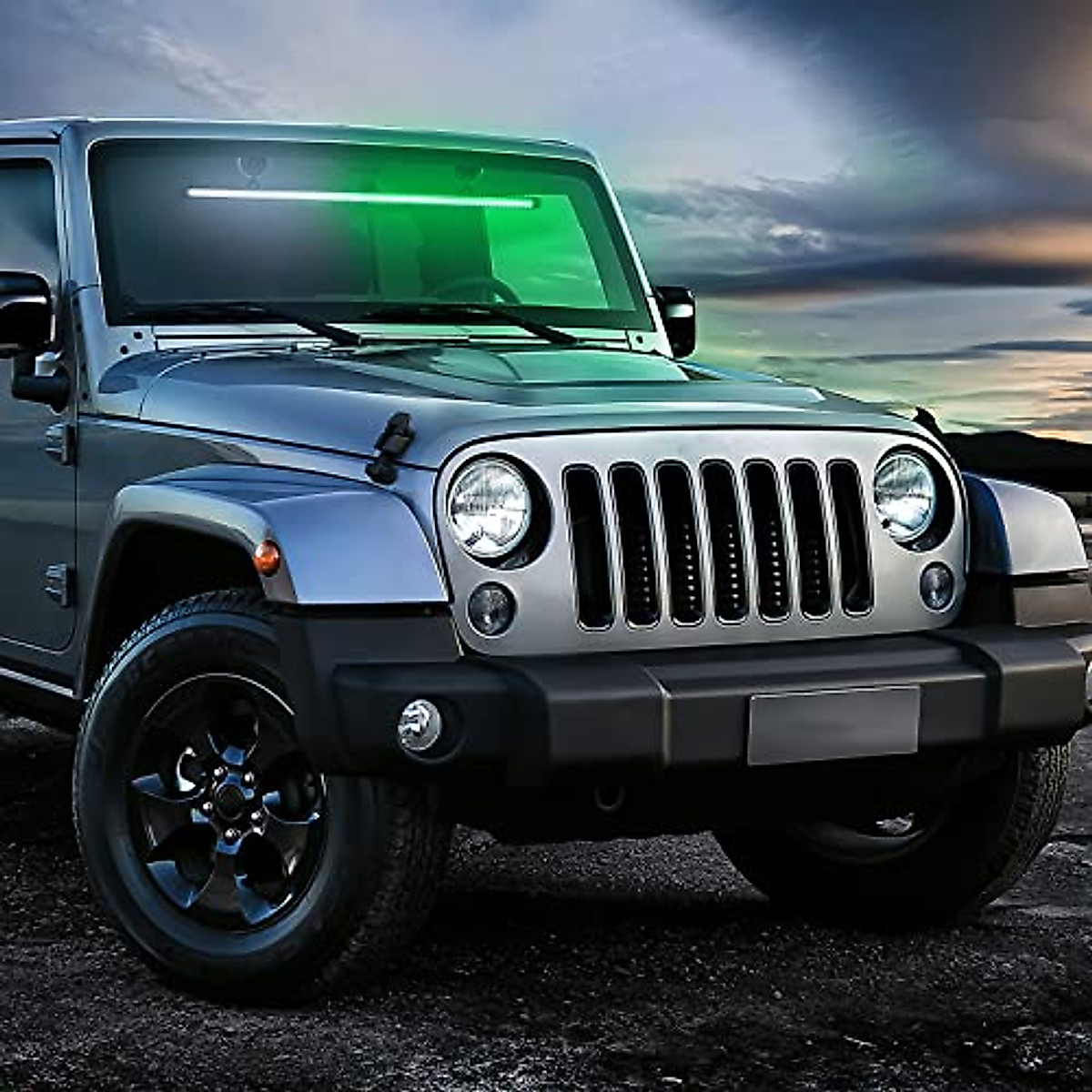 VGETTING LED Windshield Dash Emergency Strobe Lights w/Suction Cups for Law Enforcement POV Vehicles Trucks Rear Deck Hazard Warning Flashing Traffic Light Green White