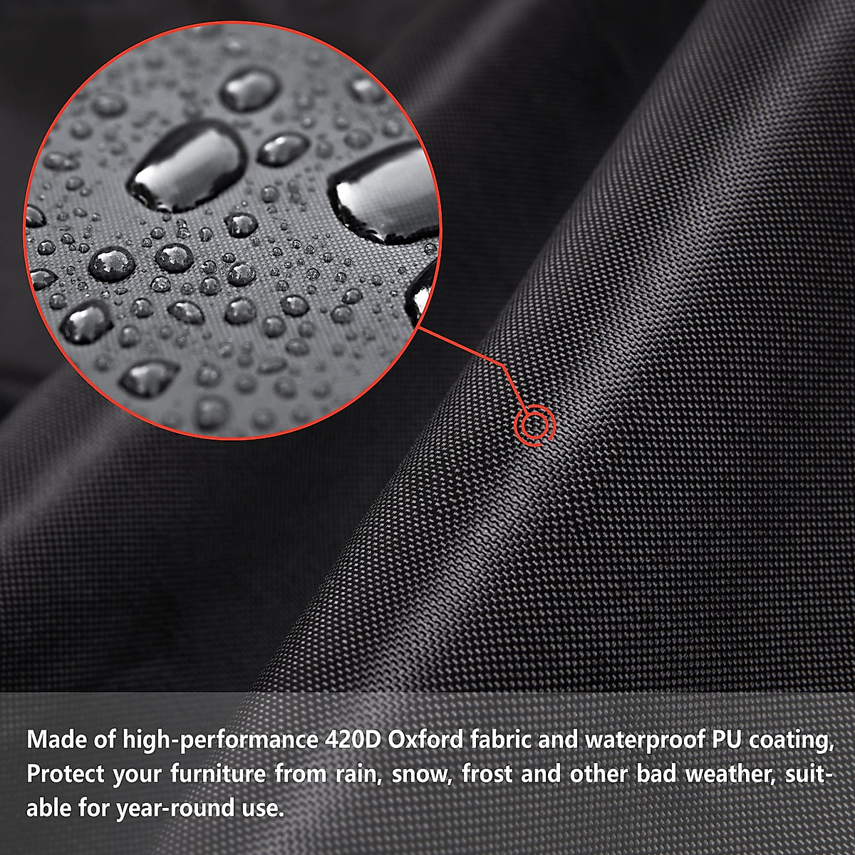 bemece Patio Furniture Set Covers, Waterproof, UV Resistant, Upgraded Ripstop 420D Oxford Rectangular Outdoor Furniture Covers 74" L x 47" W x 28" H