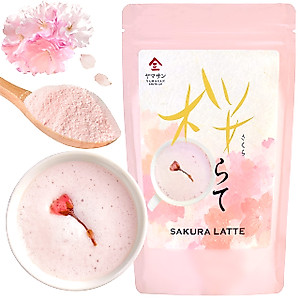 YAMASAN KYOTO UJI Sakura Latte -Creamy and Aromatic Foam- Using Japanese Cherry Blossom 100%, 3.5oz, Made in Japan,Sold by Japanese company