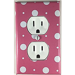 White Hot Pink Polka Dots Decorative Outlet Plate Cover