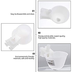 YARDWE 20PCS Automatic Pigeon Water Feeder Plastic Poultry Drinking Bowl Practical Quail Waterer Bird Supplies for Pigeon Chicken, White