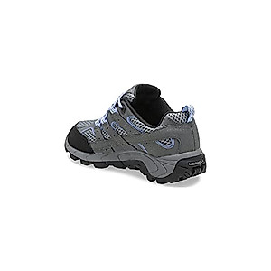 Merrell Moab 2 Low Lace Waterproof Hiking Sneaker, Grey/Periwinkle, 12 US Unisex Big Kid