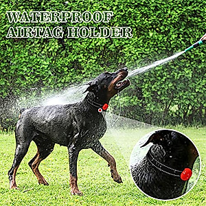 MOOGROU[2 Pack] Airtag Cat Collar Holder,Premium Apple Air Tag Protective Case Anti-Lost for GPS Tracker,Silicone Airtag Dog Collar Holder Pet Loops,Waterproof Air tag. Dog Collar Holder Red