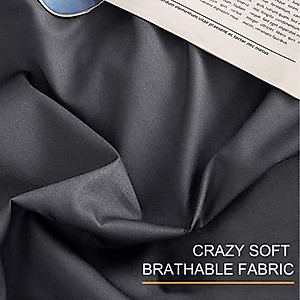 ZonLi 80''x87'' Dark Grey Duvet Cover, Oeko-tex Certified Cotton,King Size Removable Duvet Cover for Weighted Blanket