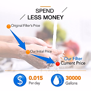 PUREPLUS 5 Micron 20" x 4.5" Whole House Sediment Home Water Filter Replacement Cartridge, Compatible with FPMB5-20, AP810-2, 155358-43, SDC-45-2005, 2PP20BB1M, P5-20, FP25B, 2 Pack