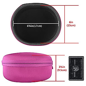 Geekria NOVA Headphone Case for Foldable Over-Ear Headphones, Replacement Hard Shell Travel Carrying Bag with Cable Storage Compatible with Jabra, Sennheiser Headsets (Dark Pink)