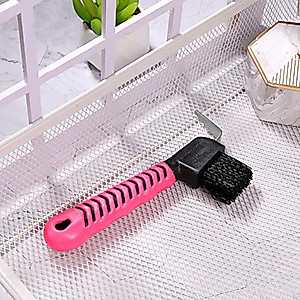 POPETPOP Horse Hoof Pick Comfortable Soft Grip Hoof Picks Horse Grooming Tools Hoof Pick with Brush for Home Beauty Salon Barber (Random Color)