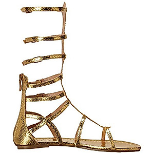 Ellie Shoes Women's 015-ZENA Flat Sandal, Gold, 8 M US