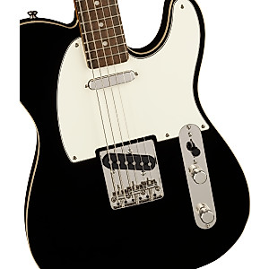 Squier Classic Vibe Baritone Custom Telecaster Electric Guitar, with 2-Year Warranty, Black, Laurel Fingerboard