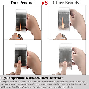 1PCS Premium Silver Aluminum Tape, Foil Tape (2"x65 Feet,3.9mil), Metal Tapes with Adhesive Backing for Ductwork, Heavy Duty Duct Tape for Heat Insulation, HVAC, Dryer Vents, Wrap Pipe, Repair Ducting