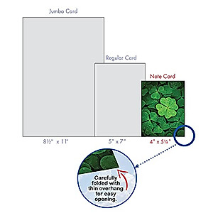 The Best Card Company - 20 Assorted Boxed St. Patrick's Day Note Cards, 2 each of 10 designs, with Envelopes (4 x 5.12 Inch) - Lucky Clovers AM9079SPG-B2x10