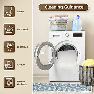 UMBFUN Area Rugs 5x7 for Bedroom Living Room Non-Slip, Washable Rug Chenille Weaving Ultra Soft for Kids and Dogs, Throw Rugs Carpet for Dining Room Decor, White Cream