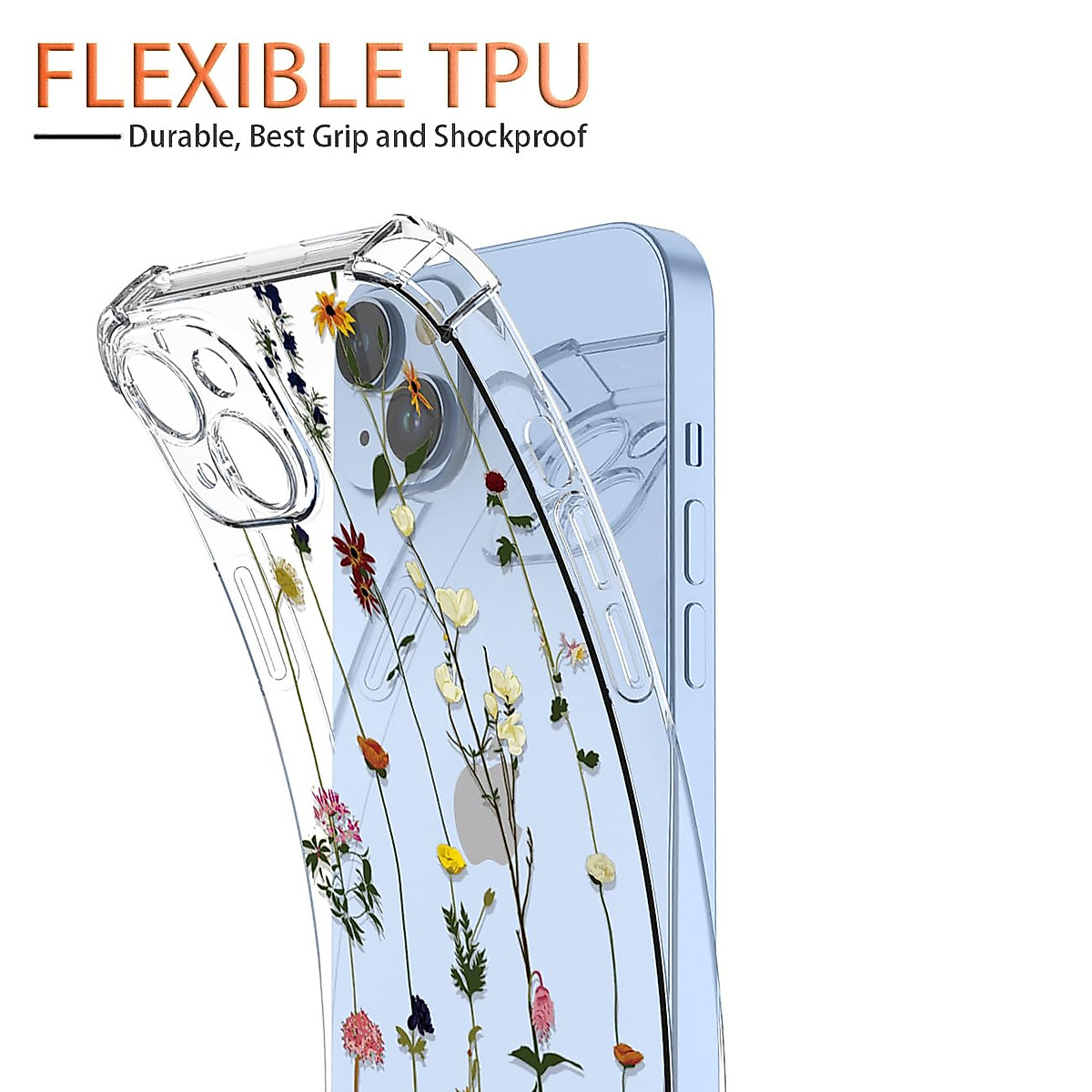 GTBDEKI Phone Case for Galaxy A40 Case,Samsung A40 SM-A405F Case with Screen Protector, Clear Case with Flower Garden Patterns Protective Phone Cover for Samsung Galaxy A40 Floral Garden