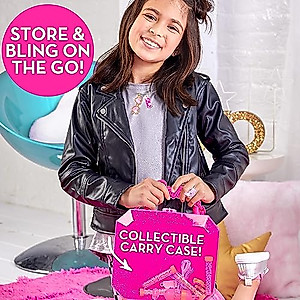 Barbie Sparkling Bling Jewelry Making Kit, Storage Case, Ring Making Kit, Charm Bracelet Making Kit for Girls, Arts & Crafts Toy for Girls Ages 6+