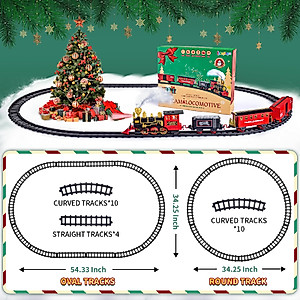 Letapapa Train Set, Christmas Train Sets for Under The Tree, Electric Train Toy for Boys & Girls, Toy Train w/Steam Locomotive, Tracks, Lights & Sound, for 3 4 5 6 7 8+ Year Old Kids