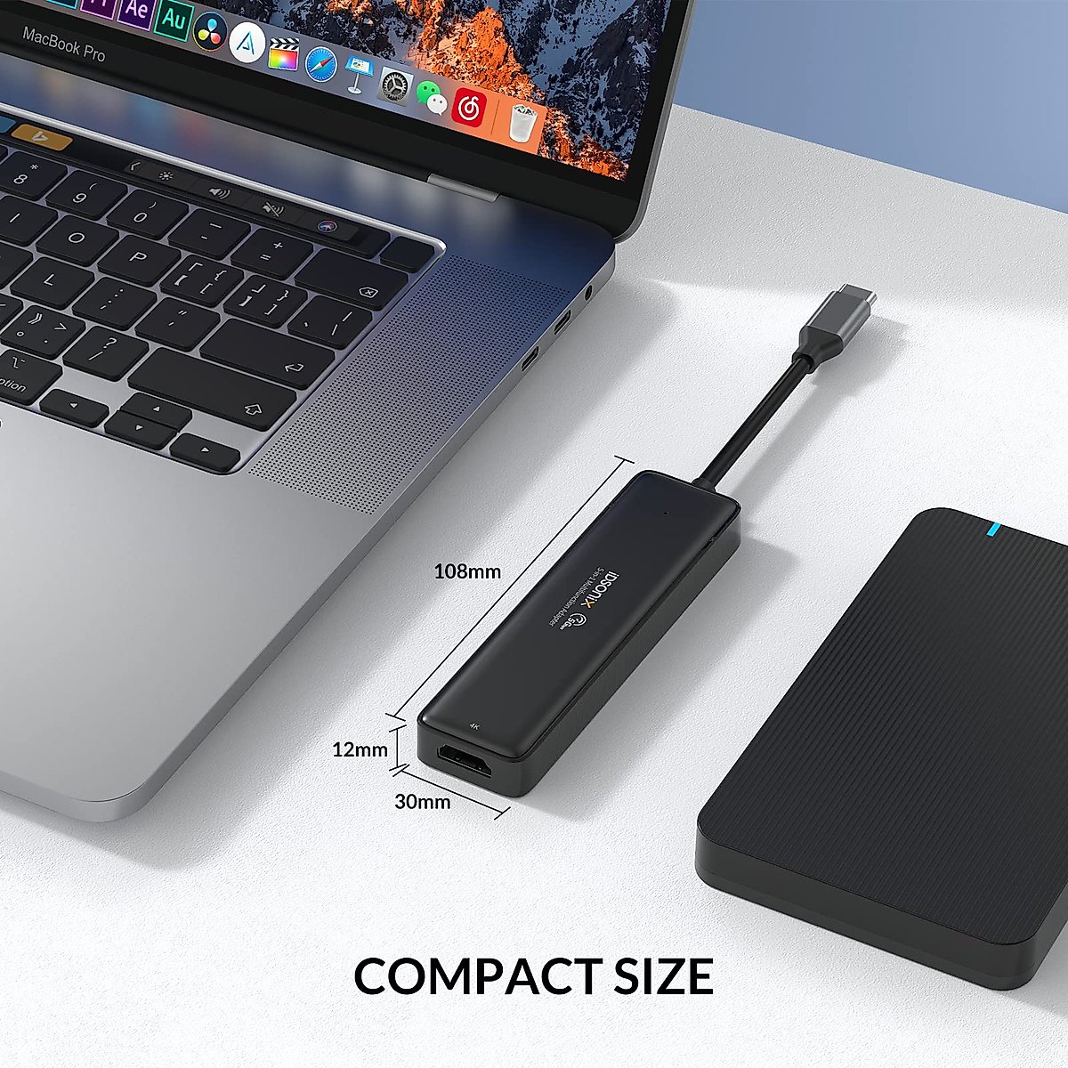USB-C HUB 4K 60Hz, iDsonix USB-C Multiport Adapter with 4K HDMI, USB 3.0 5Gbps Data Transfer Port for MacBook Pro/Air M1 2020, iPad Pro 2021, iPad Mini 6, Surface Pro and More