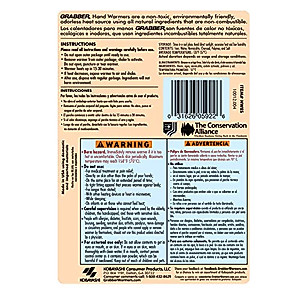 Grabber Hand Warmers - Long Lasting Safe Natural Odorless Air Activated Warmers - Up to 7 Hours of Heat - 10 Pairs,one color,HWPP10DISPLAYUSA