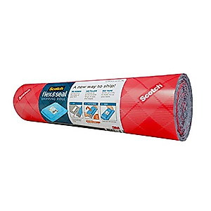 Scotch Flex and Seal Shipping Roll, 10 Ft x 15 in, Red Edition, Easy Packaging Alternative to Poly Mailers, Shipping Bags, Bubble Mailers, Padded Envelopes, Boxes (FS-1510-HOL)