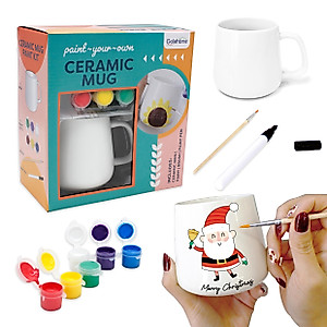 Create Your Own Personalized Coffee Mug Kit Includes Blank Mugs to Decorate, Paintable Mugs, and Painting Supplies– Paint Your Own Mug for Kids and Adults for Mother's Day Father's Day Gifts!