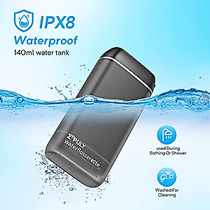 Water Flosser for Teeth, Enpuly Mini Portable Rechargeable Dental Oral Flossing Irrigator for Braces with 5 Jet Tips, 3 Modes & IPX8 Waterproof, for Travel & Home (Black)