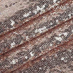 Trlyc Tablecloth 50- Inches Square Sequin Tablecloth Rose Gold