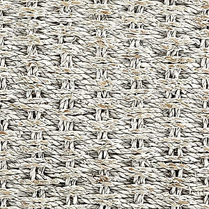 mDesign Seagrass Woven Cube Storage Bin Basket Organizer with Handles for Kitchen Pantry, Cabinet, Cupboard - Shelf and Cubby Organization, Holds Food, Drinks, Snacks, Appliances - 2 Pack - White Wash