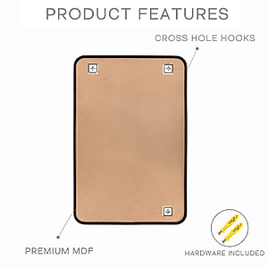 Minuover Bathroom Vanity Mirror for Wall, Brushed Black Metal Framed Large Rounded Corner Rectangular Mirror, Hangs Vertically or Horizontally (30" x 40", Black)