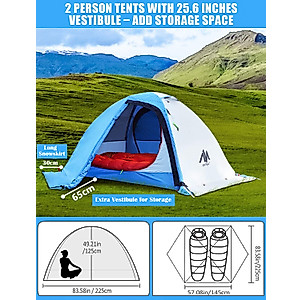 4 Season Backpacking Tent & 6x7FT Tent Footprint for Backpacker Outdoor Hiking Survival